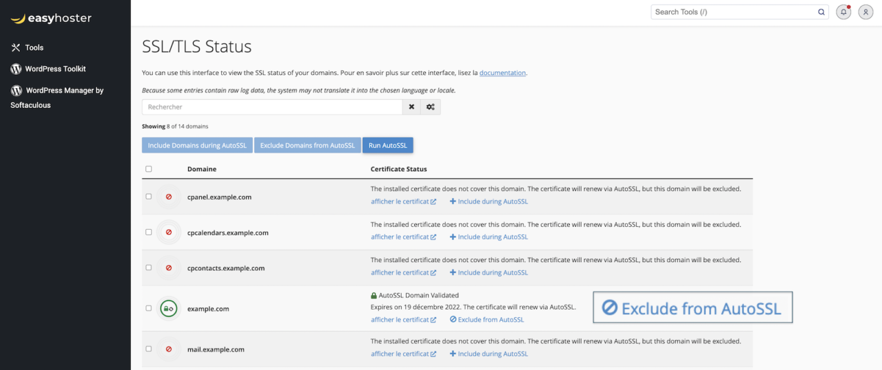 AutoSSL bloqué? Pour obtenir un nouveau certificat SSL…